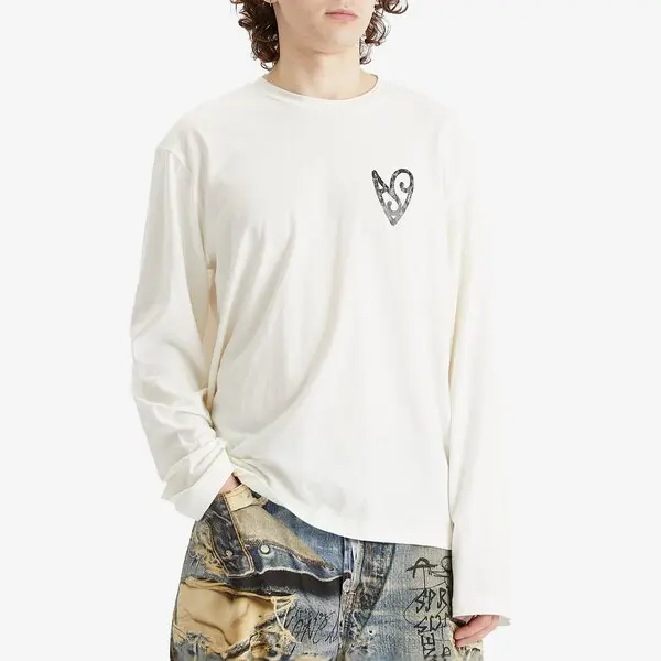 Acne Studios Heart Logo T-Shirt - Optic White | Editorialist